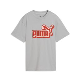 Puma Kinder T-Shirt "Essentials Logo Lab Relaxed Graphic T-Shirt Jungen", grau, Gr. 164, clean, Obermaterial: 100% Baumwolle. Rippe: 80% Baumwolle,