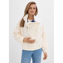 bonprix Umstands- und Tragejacke aus Teddyfleece, wei&szlig;, Gr.44/46 (L), Weiche Fleecejacke f&uuml;r die Schwangerschaft und danach
