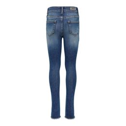 KIDSONLY M&auml;dchen Skinny Fit Jeanshose mit Fransensaum in Blau | Gr.: 122
