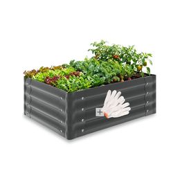 TecTake stabiler Gem&uuml;sekasten aus verzinktem Stahl, mit offenem Boden | Gr.: 80 x 80 cm