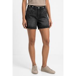 bonprix Damen Shorts, schwarz, Gr. 46, Obermaterial: 100% Baumwolle, Hosen, Loose Fit, aus Baumwolle, mit vorverlegter Naht