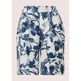 Madeleine Mode MADELEINE Damen Bermudas "Bermuda Leinen-Bermuda mit Unikat-Print", wei&szlig;, Modern, Gr. 38, Obermaterial: 100% Leinen LI., Hosen