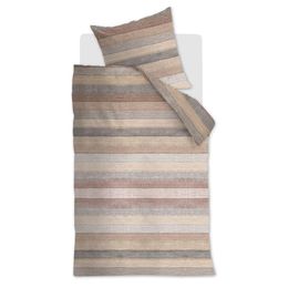 Beddinghouse Bettw&auml;sche Satin - Rori - Streifen in braun | Gr.: 135 x 200 + 80 x 80 cm