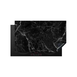 OnlyWow Herdabdeckplatte Marmorstil wei&szlig; schwarz | Gr.: 59 x 52 cm