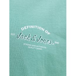 Jack & Jones JACK & JONES Herren Poloshirt "JJBRANDON POLO SS"mineral blau, Gr. L, bedruckt, Jersey, Obermaterial: 100% Baumwolle, Shirts