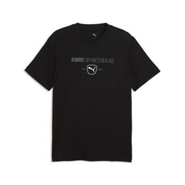 Puma Herren T-Shirt "CLASS GRAPHIC TEE", schwarz, Gr. XL, unifarben, Jersey, Obermaterial: 100% Baumwolle, Shirts, Kurzarmdesign, mit