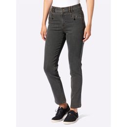 Casual Looks Damen Bequeme Jeans, grau, Gr. 38, unifarben, 99% Baumwolle, 1% Elasthan, Jeans