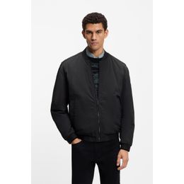 BOSS Orange Herren Bomberjacke "Ovarsi", schwarz, Gr. 50, unifarben, Web, Obermaterial: 100% Polyamid, Jacken, Relaxed Fit, leicht wattiert