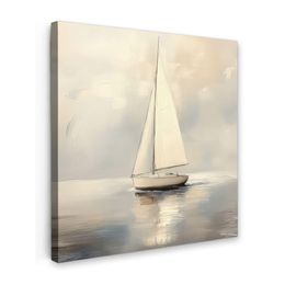 OnlyWow Leinwand Bilder Creme | Gr.: 20 x 20 cm