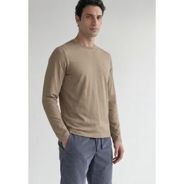 Street One MEN Herren Langarmshirt, beige, Gr. XXXL, unifarben, Web, 100% Baumwolle, Shirts, aus reiner Baumwolle