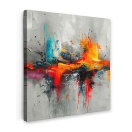 OnlyWow Leinwand Bilder Abstrakte Kunst Explosion | Gr.: 20 x 20 cm