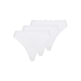 YSABEL MORA Damen Tanga "BASIC COLLECTION COTTON WITH LACE", Gr. S, wei&szlig;, Obermaterial: 95% Baumwolle, 5% Elasthan, unifarben, Unterhosen, nicht nur