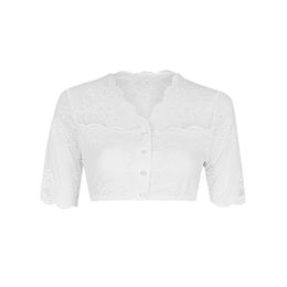 Nina von C. Dirndlbluse mit Knopfleiste, kurzarm in weiss | Gr.: 44