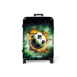 NoBoringSuitCases Suitcase, Koffer, Reisekoffer Fu&szlig;ball orange gr&uuml;n | Gr.: 72
