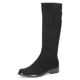 Caprice Damen Schlupfstiefel, Gr. 40,5, schwarz, Textil, unifarben, Schuhe, Blockabsatz, Langschaftstiefel in klassischer Linie, XS Schaft