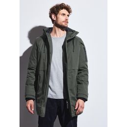 Street One MEN Herren Wintermantel, gr&uuml;n, Gr. M, unifarben, Web, Obermaterial: 53% Polyester, 37% Baumwolle, 10% Nylon. Futter: 100% Polyester,