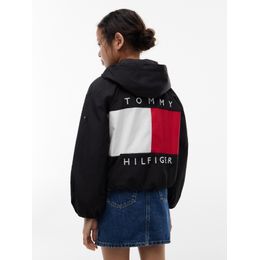 Tommy Hilfiger M&auml;dchen Outdoorjacke, schwarz, Gr. 12, unifarben, Web, Obermaterial: 100% Nylon. Futter: 100% Polyester, Jacken, Regular Fit, Kinder