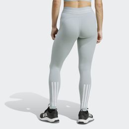 Damen Trainingstights "HYPERGLAM 3-STRIPES FULL LENGTH LEGGING", grau, Gr. XXL, adidas Performance, Obermaterial: 85% Polyester, 15% Elasthan, Hosen
