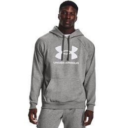 Under Armour Herren Kapuzensweatshirt "UA Rival Fleece Logo Hoodie", grau, Gr. L, Obermaterial: 80% Baumwolle, 20% Elasthan. Kapuzenfutter: 60%