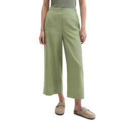 Marc O'Polo MARC O'POLO Damen Dehnbund-Hose "MARGO Wide", gr&uuml;n, Gr. 38, Web, Obermaterial: 90% Lyocell, 10% Leinen, Hosen, Model Margo wide aus