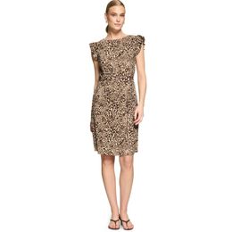Zero Damen Minikleid "Damen mit G&uuml;rtel", beige, Gr. 44, bedruckt, Jersey, Obermaterial: 100% Polyester. Futter: 5% Elasthan, 95% Polyester, Kleider,