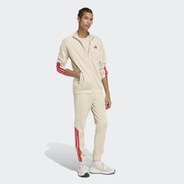 Herren Trainingsanzug "STADIUM 3-STREIFEN", beige, Gr. S, adidas Sportswear, Obermaterial: 100% Polyester, Sportanz&uuml;ge, zweiteiliges Set aus Jacke