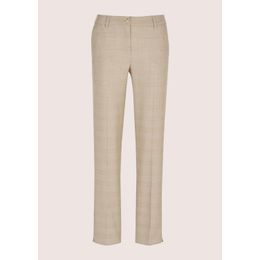 Madeleine Mode MADELEINE Damen Stoffhose "Chinohose Glencheck-Hose mit B&uuml;gelfalten", blau, Modern, Gr. 38, Obermaterial: 62% Polyester PES. 34% Viskose CV. 3%