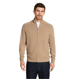 Tom Tailor Strickjacke BASIC ZIP JACKET KNIT in Braun | Gr.: XL
