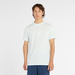 New Balance Herren T-Shirt "SPORT ESSENTIALS LOGO T-SHIRT", wei&szlig;, Gr. L, Obermaterial: 100% Baumwolle, Shirts, sportliches T-Shirt, Kurzarmdesign,