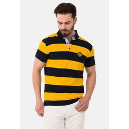 Cipo & Baxx CIPO & BAXX Herren T-Shirt "CT741", blau, Gr. XXL, gestreift, Obermaterial: 95% Baumwolle CO. 5% Elasthan EL., Shirts, gerade geschnitten
