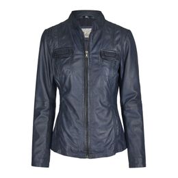 7eleven Damen Bikerjacke "SEFELIDA", blau, Gr. 36, uni, Obermaterial: 100% Lammleder LEL. Futter: 100% Polyester PES. 100% Polyester PES., Jacken,
