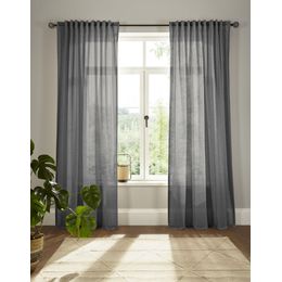 Vorhang OTTO HOME, B:142cm H:255cm, grau, Jacquard, Baumwolle, Polyester, Wohnzimmer, Gardinen, "Elby 2", basic, transparent, monochrom, bis 295 cm