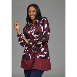 Damen Longbluse "Gro&szlig;e Gr&ouml;&szlig;en", rot, Gr. 58, LAURA SCOTT CURVE, gemustert, Web, Obermaterial: 100% Viskose, Blusen, Langarm, aus Viskose,
