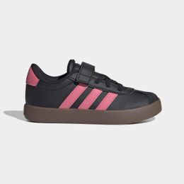 M&auml;dchen Sneaker "VL COURT 3.0 KIDS", adidas Sportswear, Gr. 34core schwarz, pink fusion, gum5, Leder, Synthetik, Schuhe, inspiriert vom Design des