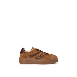 Marc O'Polo MARC O'POLO Damen Sneaker "aus ge&ouml;ltem Veloursleder", Gr. 38pure camel, Obermaterial: 100% Leder, unifarben, Schuhe