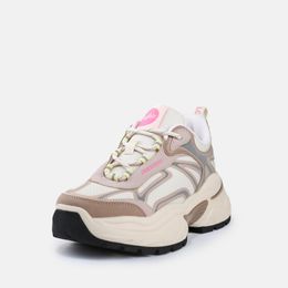 Buffalo Damen Plateausneaker "CLAW", Gr. 36, beige, Nubuklederimitat, Textil, Schuhe, Chunky-Sneaker, Freizeitschuh in cooler Streetwear-Optik
