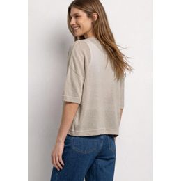 Street One Damen Strickjackeclay sand, Gr. 34, unifarben, Stoff, 53% Polyester, 46% Viskose, 1% Metallfaser, Strickjacken, in Unifarbe