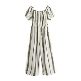 next Jumpsuit Damen Gr&ouml;&szlig;e XXXL oliv / wei&szlig;