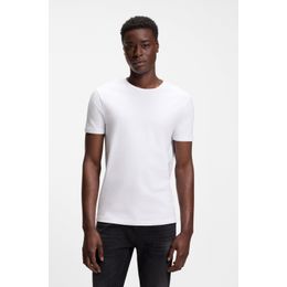Hugo Herren T-Shirt "Hugo-Round", wei&szlig;, Gr. XXL, unifarben, Single Jersey, Obermaterial: 96% Baumwolle, 4% Elasthan, Shirts, Rundhalsausschnitt,