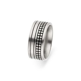 s.Oliver Herren Fingerring "Mit strukturiertem Design", 62, Edelstahl, 9mmedelstahlfarben, schwarz, Edelstahl, Fingerringe