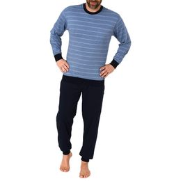 Normann Pyjama Schlafanzug B&uuml;ndchen Streifen - 61193 in marine | Gr.: 54