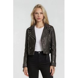 Trueprodigy Damen Lederjacke "Freya mit Rei&szlig;verschluss Details", schwarz, Gr. XL, Obermaterial: 100% Schafsleder sheepskin., Jacken
