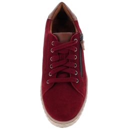 Casual Looks Damen Sneaker, Gr. 40, rot, Glattleder, Veloursleder, Schuhe
