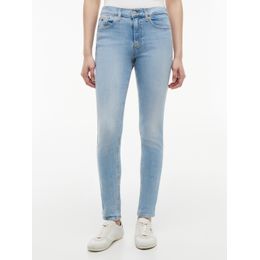 Tommy Jeans Damen Skinny-fit-Jeans "NORA MID RISE SKINNY CJ0218", blau, Gr. 31, Abriebeffekte, Denim/Jeans, Obermaterial: 96% Baumwolle, 3%