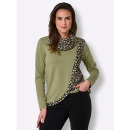 CREATION L PREMIUM Witt Damen Rollkragenshirt in TENCEL-Qualit&auml;t von Lenzing, schilf-schwarz-gemustert, Gr&ouml;&szlig;e 38