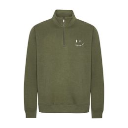 Herren Troyer "Clean Cut Copenhagen Patrick Half-Zip Sweatshirt", gr&uuml;n, Gr. L, Clean Cut Copenhagen, unifarben, 60% Baumwolle, 40% Polyester, Pullover