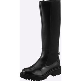 Heine Damen Stiefel, Gr. 40, schwarz, Glattleder, Leder, Rindsleder, Schuhe