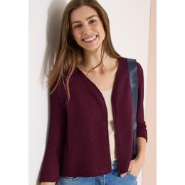 Cecil Damen Shirtjacke, lila, Gr. S, unifarben, Jersey, Obermaterial: 64% Polyester, 34% Viskose, 2% Elasthan, Shirts, Offene 3/4-Arm Jacke im