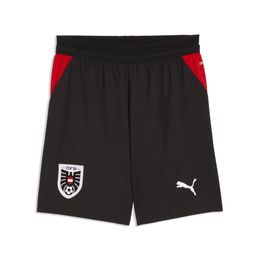 Puma Kinder Sporthose "&Ouml;sterreich 2026 Shorts. Jugendliche", schwarz, Gr. 128, Obermaterial: 100% Polyester. Besatz: 88% Polyester, 12% Elasthan.