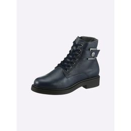 Andrea Conti Schn&uuml;rstiefelette, Blau, Gr. 38, Damen, Stiefeletten, Material: Rindsleder